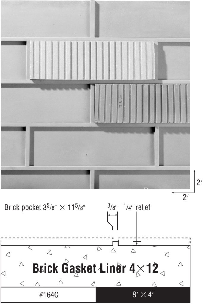 #164C Brick Gasket Liner 4" x 12" - Scott System